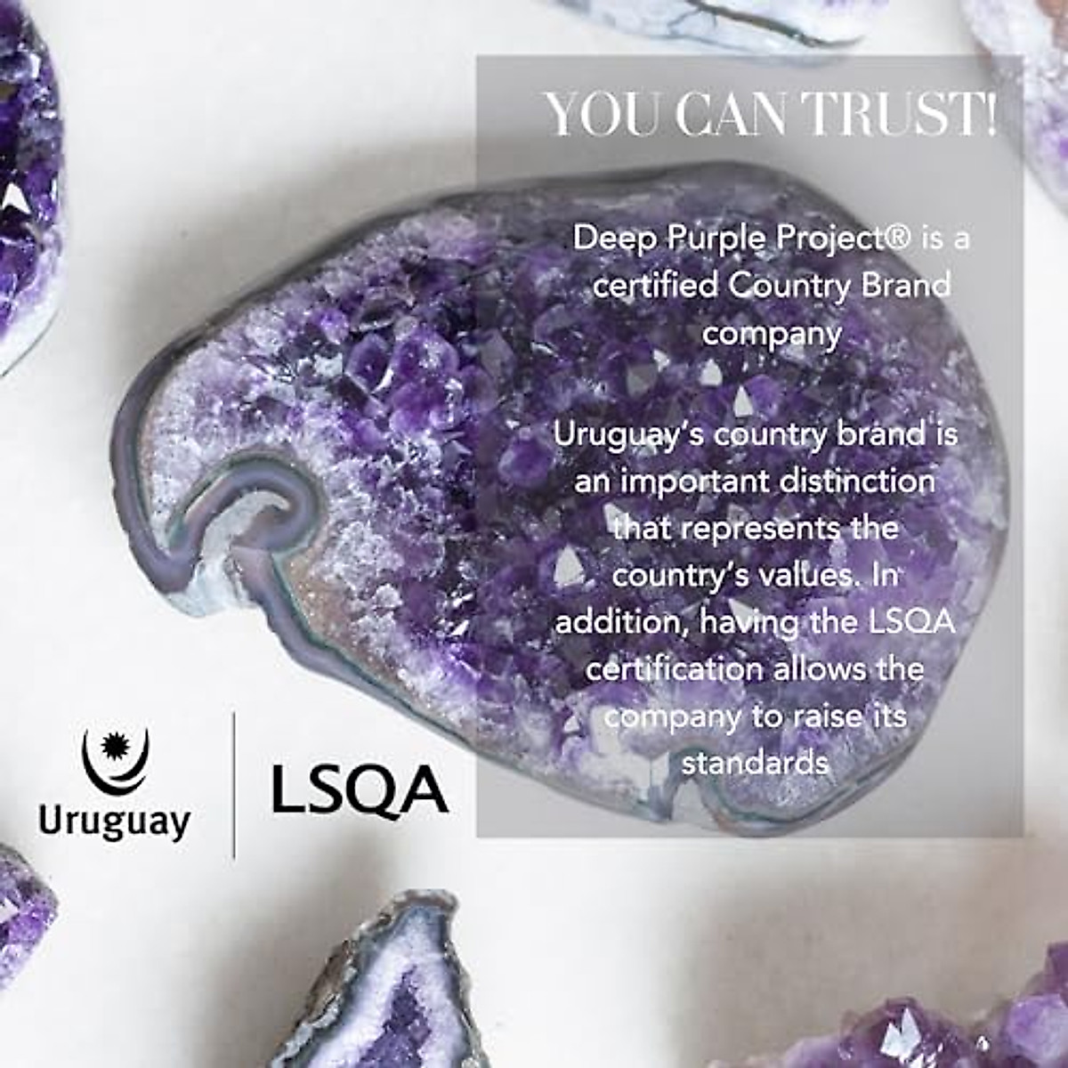 DEEP PURPLE PROJECT Amethyst Crystal Geode Spiritual Healing Rocks Cluster Quartz Stone (250 grams or less, Amethyst Purple)