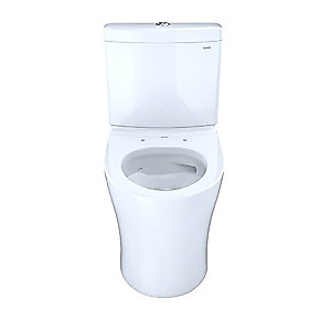 Toto TOTCST446CEMGN01 Aquia IV 0.9/1.28 GPF Dual Flush Two Piece Elongated Toilet with Push Button Flush Cotton