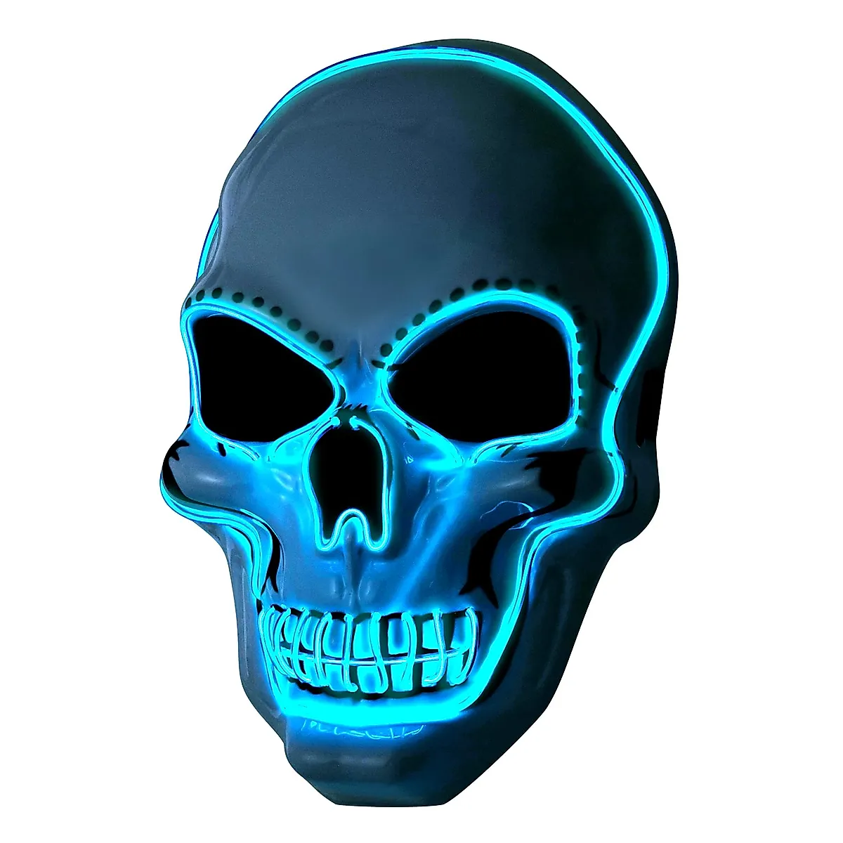 Zoylofg Halloween Cosplay LED Mask,Skull/Clown Scary Masks with 3 Lighting Modes,Rave Face Masks for Men Women, Costume for Halloween Party(Blue)