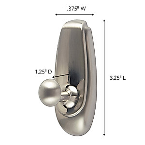 Command 17061BN ommand Timeless, Medium, 1 (17061BN-ES) Wall Hooks, Metallic Brushed Nickel
