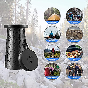 ARTIOMO Collapsible Stools for Adults - Foldable Stools for Adults, Collapsible Stool, Foldable Stool for Camping, Shopping, Hiking, Fishing, Black