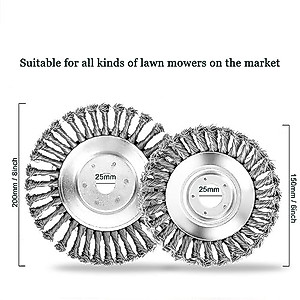 NYASAA Libiyi Razorsharp Trimmer Head, Unbreakable Sharp Wired Trimmer Head, Razor Sharp Steel Wire Rotary Weed Brush Cutter for String Gardening Lawnmower Moss Grass Rust Removal etc (6 inch)