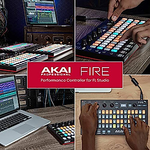 AKAI Professional Fire (Controller Only) – USB MIDI Controller for FL Studio with 64 pad RGB Clip / Drum Pad Matrix