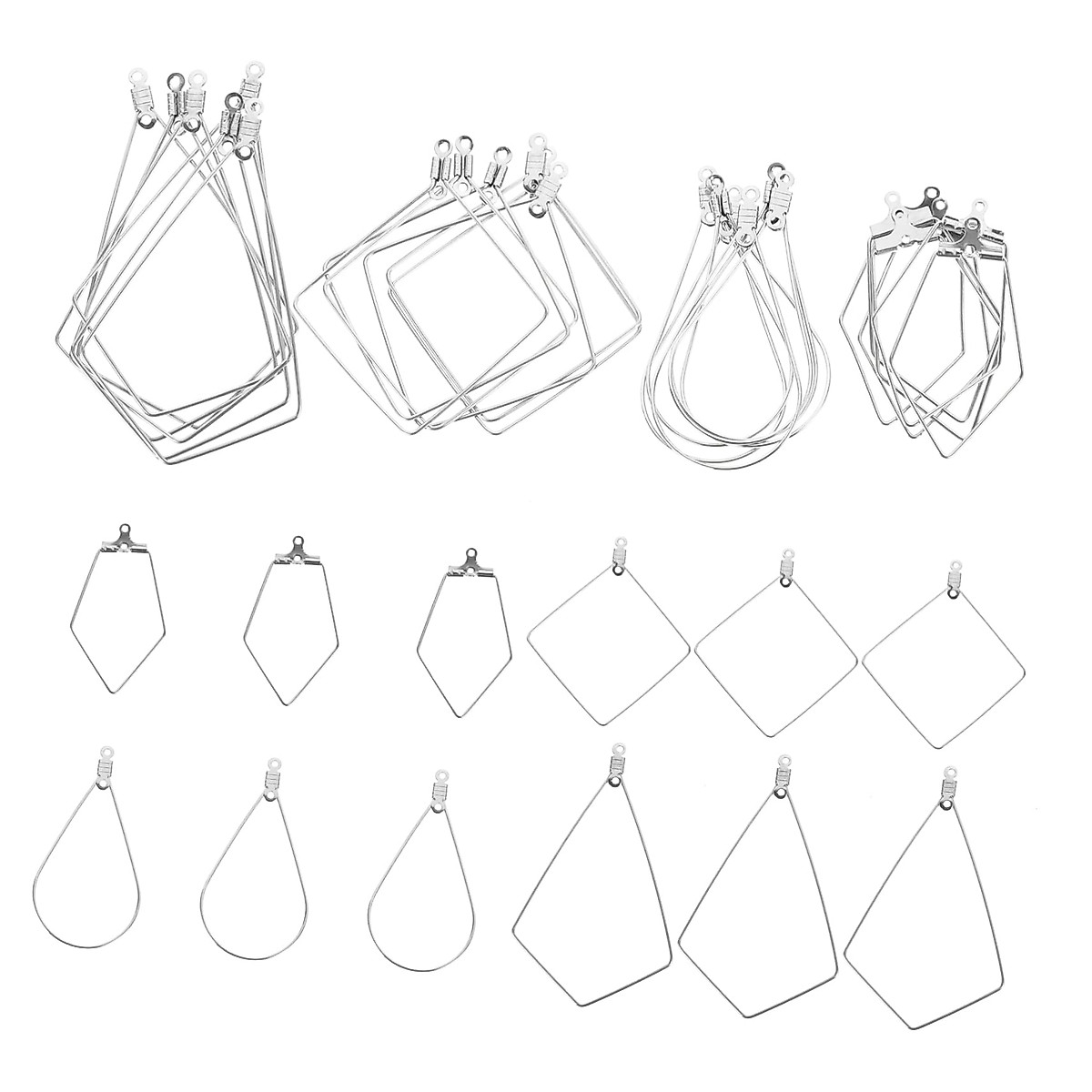 VILLCASE 3sets Earring Findings Charms Round Earring Circle Charms Jewelry Making Hoops for DIY Projects 24pcs*3