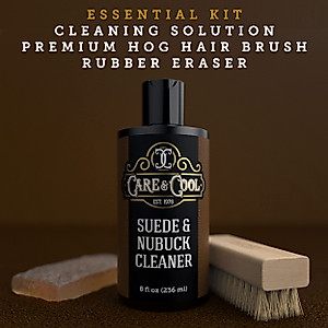 Care & Cool Suede and Nubuck Cleaner Kit (8 oz) Restores Color & Vibrancy to Shoes Clothes, and Furniture (Essential Kit)