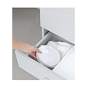 Bud Mesh Pop up Laundry Hamper, Portable Foldable Clothes Hamper for Kids Room, College Dorm or Travel, Collapsible for Storage, White