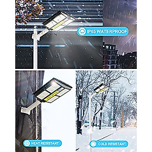 Solar Street Light Outdoor, Solar Security Lights Motion Sensor, 840LED Wide-Angle Super Bright Daylight White Solar Powered Flood Light for Yard, Fence, Garden, Patio, Front Door, Shed, Deck, Path