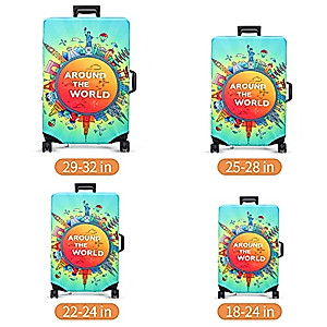 KYKU Printed Luggage Cover Xlarge Travel Suitcases Covers Fit 29 30 31 32 Inch