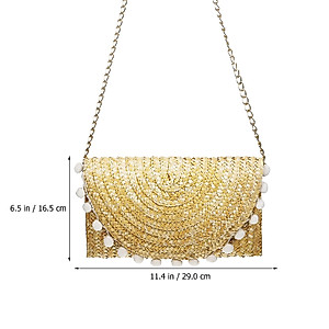 SHERCHPRY Carteras De Mujer Straw Bag Woven Clutch Purse with 3 Pairs Rattan Earring for Women Small Purse