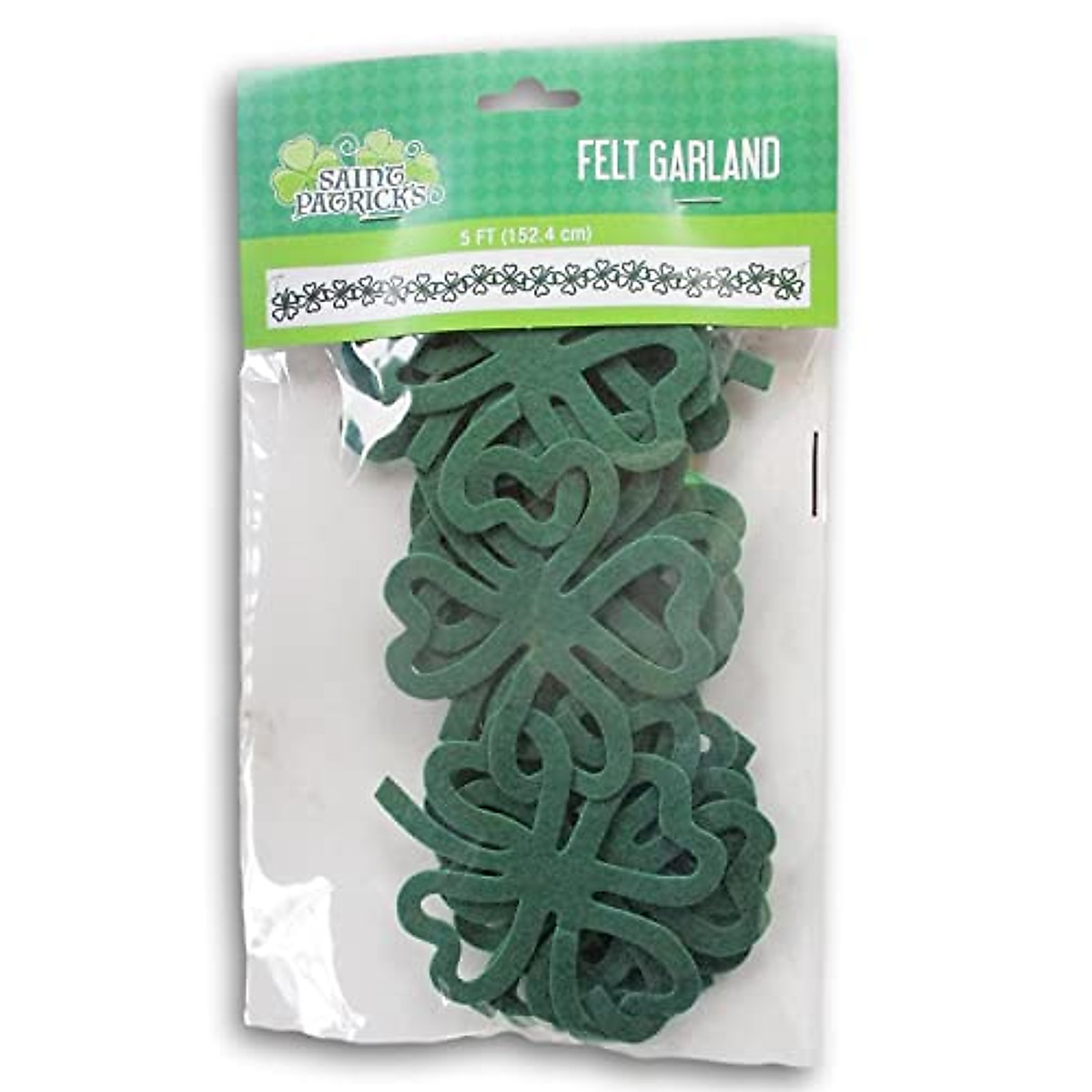 St. Patrick's Day Felt Shamrock Garland - 5 Feet Long