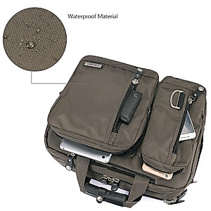 FREEBIZ 18.4 Inches Laptop Bag Multi-function Briefcase Backpack with Handle and Shoulder Strap Fits Up To 19 Inch Laptops Notebook Computer (Army Green)