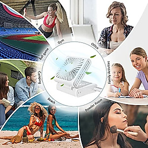 Weijz Portable Handheld Fan,Portable Mini Fan, Foldable Small Fan, Mini Handheld Fan, Mini Fan Handheld, Portable Travel Fan Women(white)