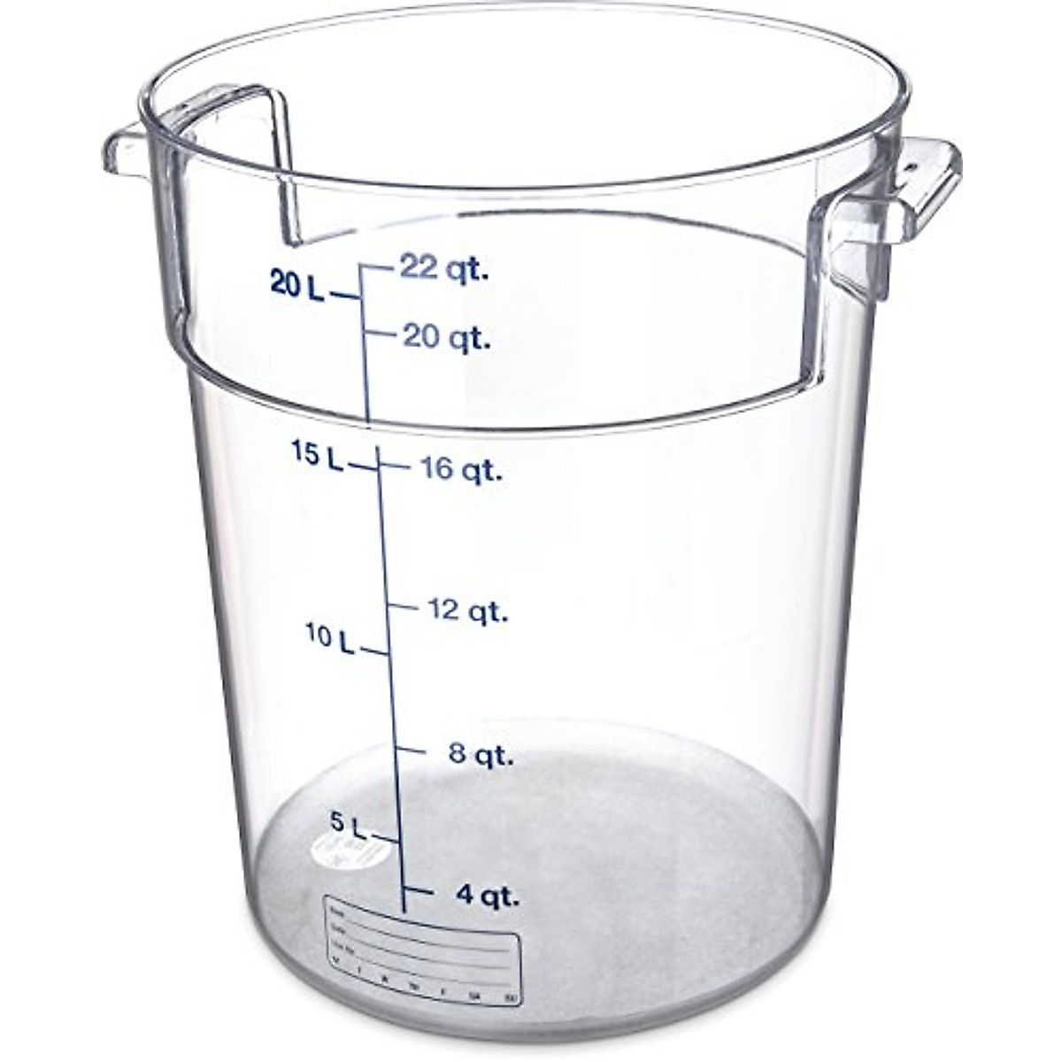 Carlisle FoodService Products Storplus Round Food Storage Container with Stackable Design for Catering, Buffets, Restaurants, Polycarbonate (Pc), 22 Quart, Clear