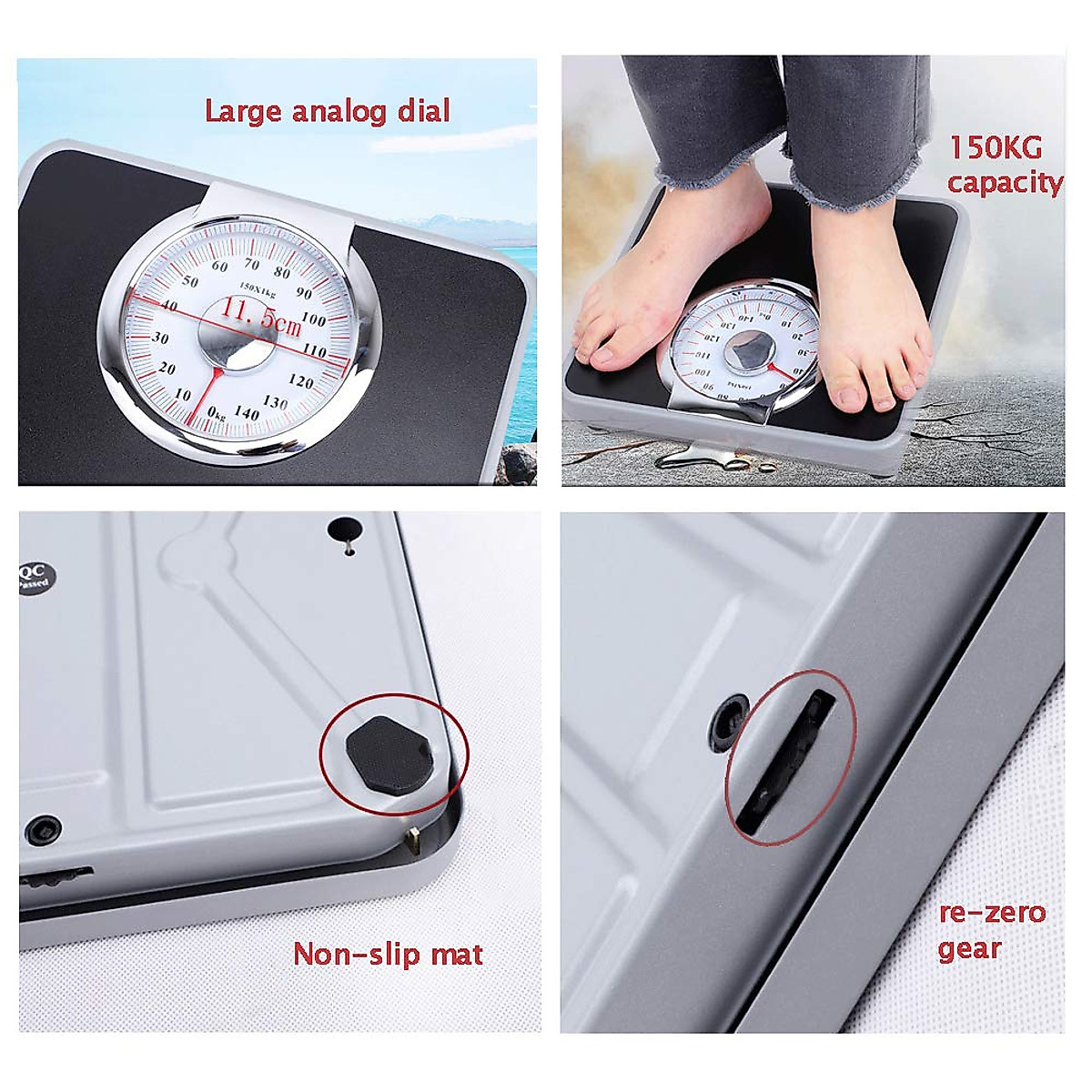 Mechanical Analog Scale, Digital Bathroom Scale, No Battery, Mechanical Bathroom Scales - Academy Doctors Style