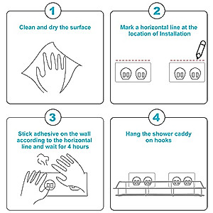 YYjop Shower Caddy 2 Pack No Drilling Shower Organizer Stainless Steel Shower Shelf for Bathroom Kitchen