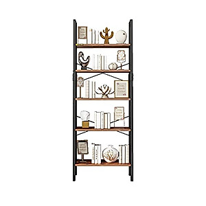 ALISENED 5 Tier Bookshelf, Storage Rack Shelves with Steel Frame, Tall Bookcase Shelf Storage Organizer, Modern Book Shelf for Bedroom, Living Room and Home Office