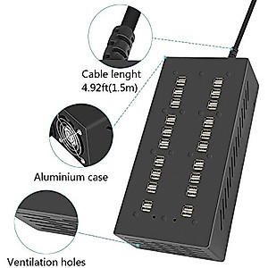 40 Ports USB Charging Station with Intelligent Protection,Multi Port USB Charger Wall Adapter with Power Cable for iPhone, iPad, Samsung…