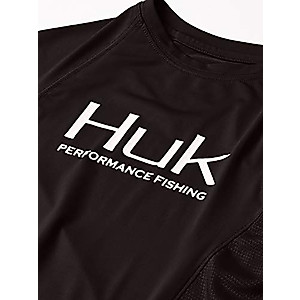 HUK Kids' Pursuit Long Sleeve Sun Protecting Fishing Shirt, Black, X-Large