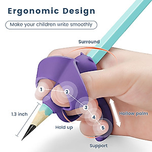 Pencil Grips for Kids Handwriting ZZWS Ergonomic 5 Fingers Pencil Grippers Posture Correction Writing Aid Grips for Toddler,Pen Grips for Beginners,School Supplies,Classroom Must Haves(4pcs)