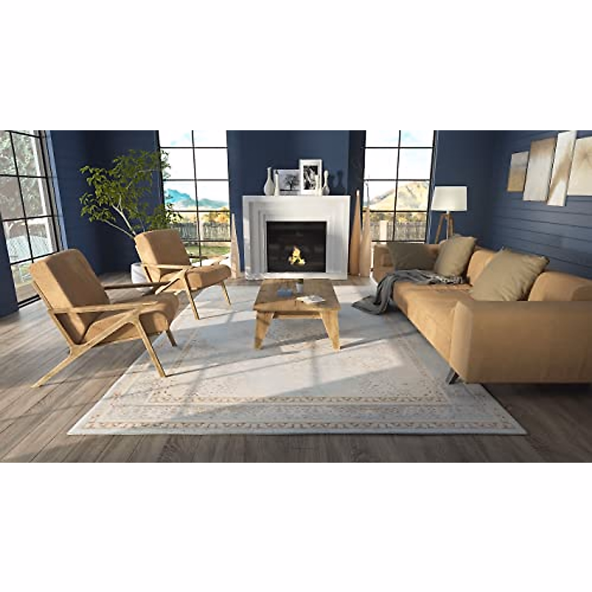 Momeni Rugs Isabella Traditional Medallion Flat Weave Area Rug, 7'10" X 10'6", Blue