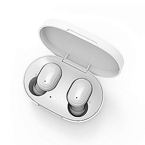 Wireless Bluetooth 5.0 Earbuds,A6X TWS Mini Stereo Earphones with Charging Box Lightweight Headset Noise Cancelling Headphones Deep Bass for Sports White One Size