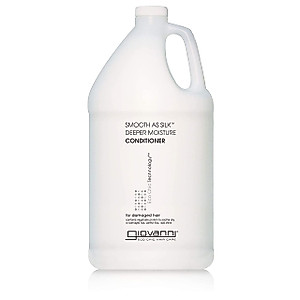 GIOVANNI Eco Chic Smooth As Silk Deeper Moisture Conditioner - Apple Plus Aloe Extracts, Calms Frizz, Detangles, Wash & Go, Lauryl & Laureth Sulfate Free, Paraben Free, Color Safe - 128 oz. (Gallon)