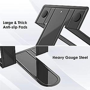 (Bundle of 2 Sets) MaxGear Book Ends Universal Premium Bookends for Shelves, Non-Skid Bookend, Heavy Duty Metal Book End, Book Stopper for Books/Movies/CDs, 6.5 x 5 x 5.75 in, Black (3 Pairs)