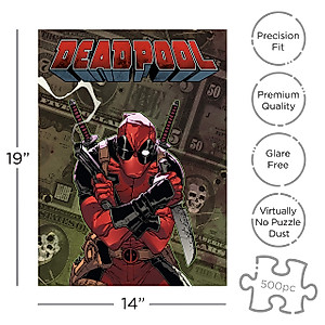 AQUARIUS Marvel Puzzle Deadpool (500 Piece Jigsaw Puzzle) - Officially Licensed Marvel Merchandise & Collectibles - Glare Free - Precision Fit - Virtually No Puzzle Dust - 14 x 19 Inches