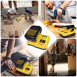 Battery Charger Replacement for Dewalt 12V 20V and 60V MAX Lithium-Ion Battery DCB112 for DCB205 DCB112 DCB201 DCB200 DCB612 DCB609-2 DCB609 DCB606 DCB606-2 DCB208 DCB206 DCB206-2 DCB204 DCB203