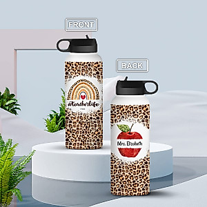 winorax Teacher Appreciation Gifts Personalized Teacher Life Water Bottles Thermos Insulated Stainless Steel Sports Travel Coffee Bottle 12oz 18oz 32oz for Teachers Women Men Best Teacher Ever