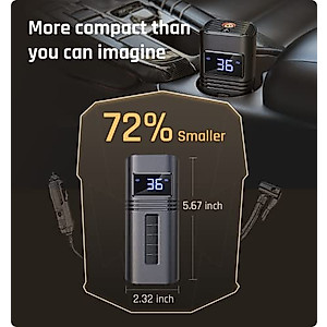 Tire Inflator Portable Air Compressor 38L/min Super Fast Inflate RYSEAB 12V DC Air [pump] for [Car] Tires[Powerful & Small][Car] Tire Pump LED Light for Ball Moto Bike