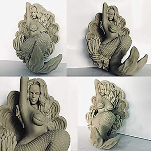 PANDA SUPERSTORE Resin Lifelike Mermaid Sculpture Statue Mounted Towel Key Coat Wall Art Hanging Hook for Bathroom Bedroom Home Office