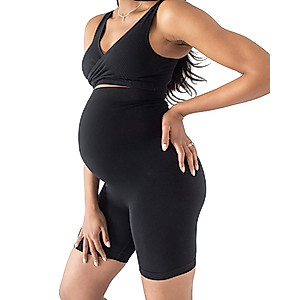 Kindred Bravely Bamboo Seamless No Rub Maternity Shorts 2 Pack (Black/Twilight, Medium)