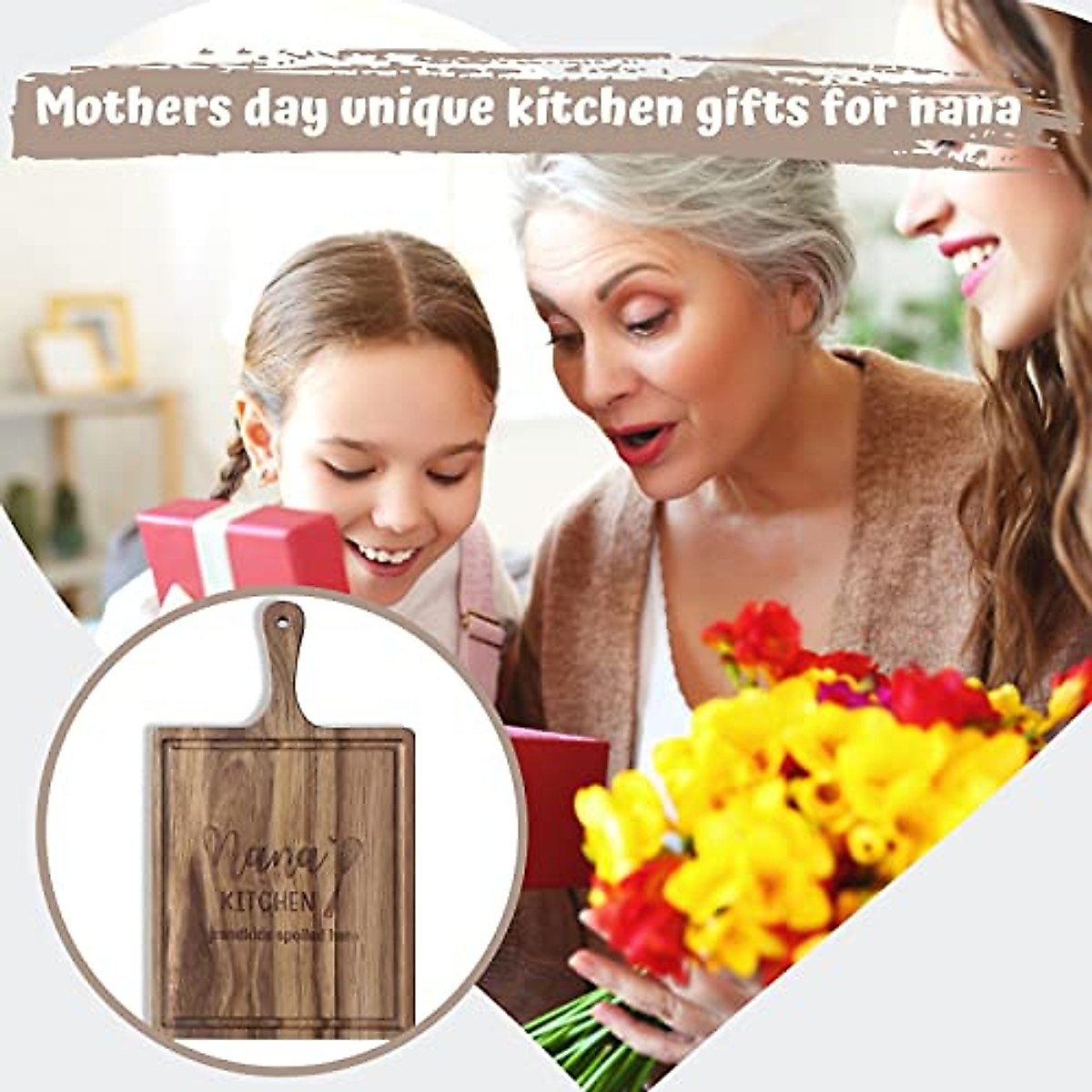 Mothers Day Gifts for Grandma,Gifts for Nana Mimi Gigi,Unique Grandma Gifts,Cutting Board,Grandma Gifts from Grandkids Granddaughter,Birthday Gifts for Grandma,New Home Gifts for Grandma