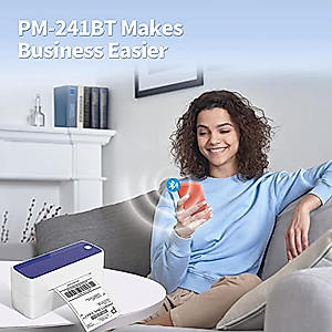 Bluetooth Thermal Label Printer, Phomemo Wireless 4x6 Shipping Label Printer for Shipping Packages, High Speed Desktop Label Maker for Small Business, Compatible with Amazon, Etsy, Ebay, USPS, Shopify