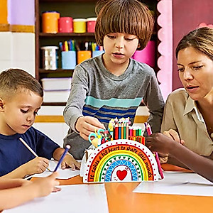 Funrous Wooden Rainbow Pencil Holder Pen Holder Teacher Appreciation Gifts from Students Pencil Organizer Brushes Makeup Brush Crayon School Teacher Supplies for Kids Girls