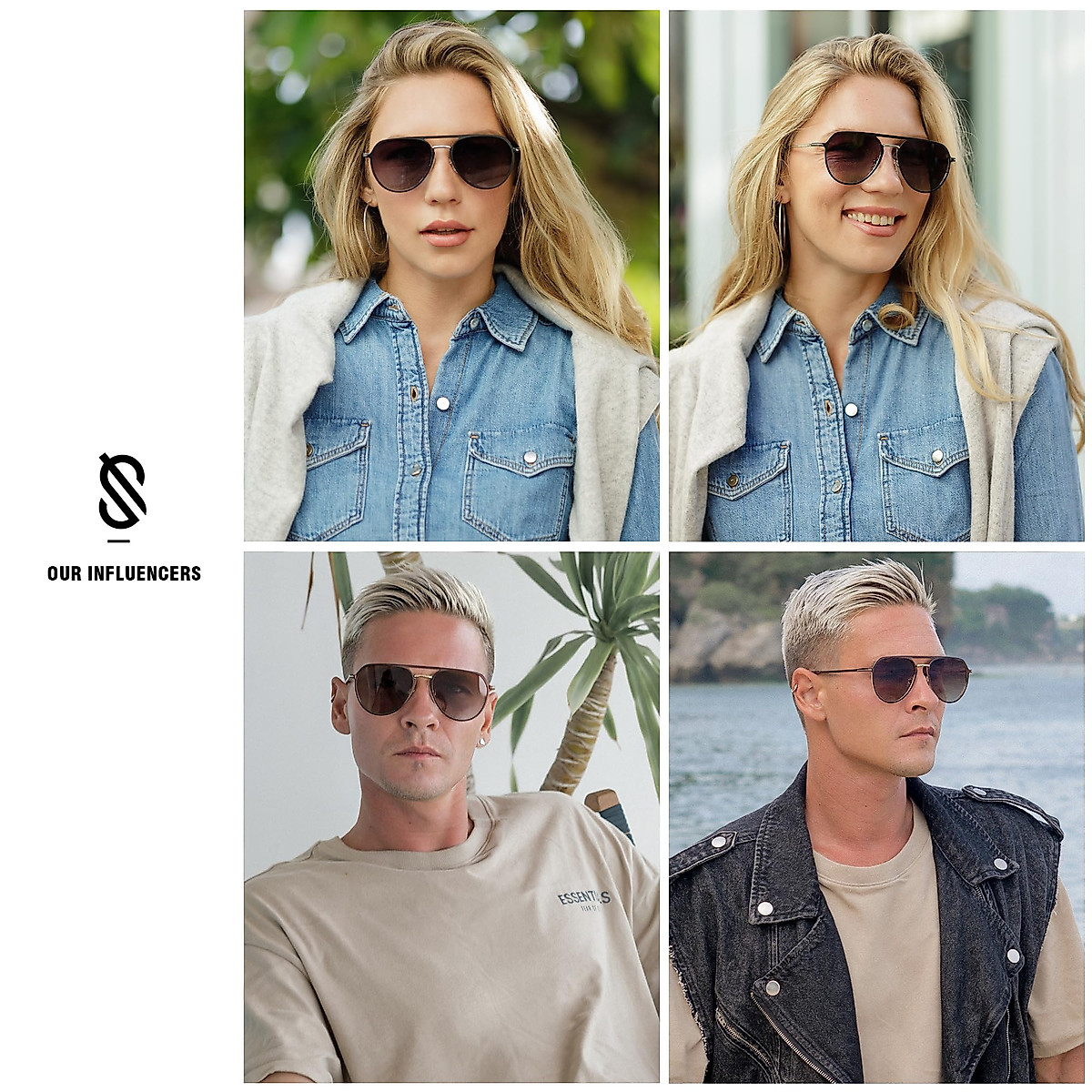 SOJOS Trendy Aviator Polarized Sunglasses for Women Men Retro Shades Classic Metal Sun Glasses SJ1204 Black&Gold/Grey Lens