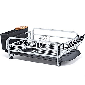 Kingrack Aluminum Dish Drying Rack,Large Dish Rack and Drain Board Set,Kitchen Dish Rack