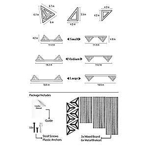 HOME STRANGERS Floating Shelves, Rustic Wood Wall Shelves Wall Mounted Storage Shelves Set of 3 for Bedroom, Bathroom, Living Room, Kitchen (Brown)