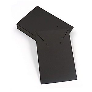 Floranea 50 Pcs Necklace Earring Display Cards Rectangle Hanging Dangle Holder Cardboard Tags for Jewelry Bracelet ear Studs Storage DIY Accessories (Black)