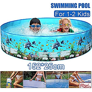 Chanarily 60"*10" Kiddie Swimming Pool, Deep Sea Blue Pool for Kids, Pool for Adults, Toddlers, Summer Funny Pools for Backyard, Garden, Travel(Oval)