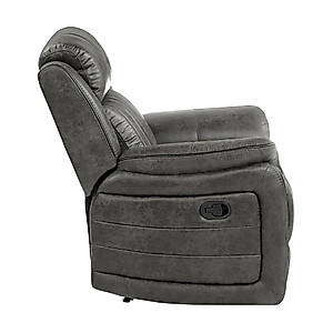 Lexicon Reclining Sofa, Polished Microfiber Recliner Sofa, Double Recliner RV Couch, Manual Recliner for Living Room, Home Theater Seating, 83.5" W Sofa, Brownish Gray