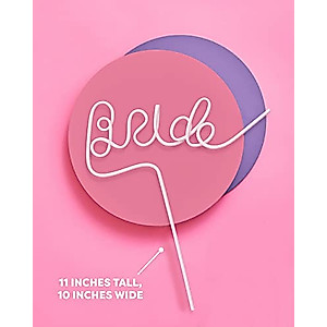 xo, Fetti Bachelorette Party XL White Bride Straw | Bridal Shower Party Decorations | Bride to Be Gift
