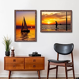 YMOND Picture Frame Rustic Frame Set for Wall Decor Gallery Collection Poster Frame 16x20 Brown 2pack