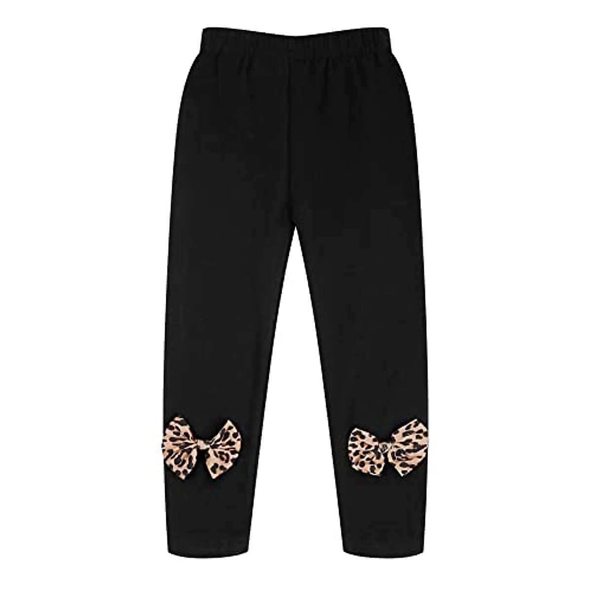 RETSUGO Toddler Baby Girls Leopard Heart Fall Winter Clothes Set Kids Valentine's Day School Girl Outfit Cute Pullover Shirt and Pants Set (6659-6T)