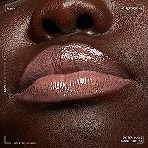 NYX PROFESSIONAL MAKEUP Butter Gloss Brown Sugar, Non-Sticky Lip Gloss - Sugar High (Peachy Light Nude)