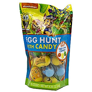 Nickelodeon Themed Candy Filled Plastic Easter Eggs Basket Stuffers, 2.82 Ounce, 16 Count