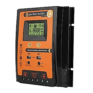 mppt-Charge Controller, Acouto 30A / 50A / 70A MPPT Charge Controller Solar Charge Regulator 12V/24V Solar Panel Charge Battery Regulator Dual USB LCD Display (70A)
