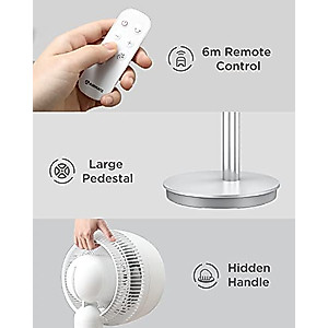 AIRMATE Air Circulator Fan with Remote,Oscillating Fans for Indoors Turbo Silence, Pedestal Fan, Cooling Fan with 4 Modes 12 Speed, Standing Fans for Home, Office, Bedroom