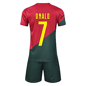 Custom Soccer Jerseys for Kids Adults Personalized 2022 Cup Team Uniform with Name Number Shorts Set Gifts Camiseta de Futbol Portugal-A Medium